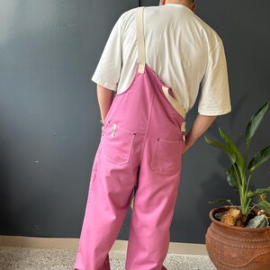 Pink Bib Overalls Unisex Loose Fit Denim Overalls Urban Style Jumpsuit ...