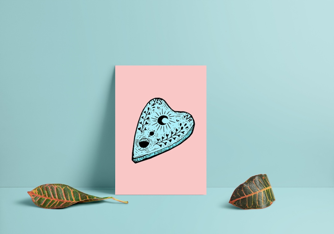 Ouija Board Planchette Art Print, Occult Illustration Design, Wall ...