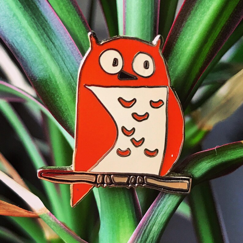Red Bird Enamel Pin - Etsy