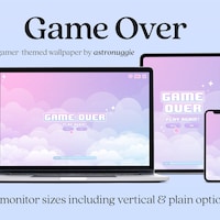 Game Over Pastel Desktop Wallpaper Background | Retro Pixel Pink ...