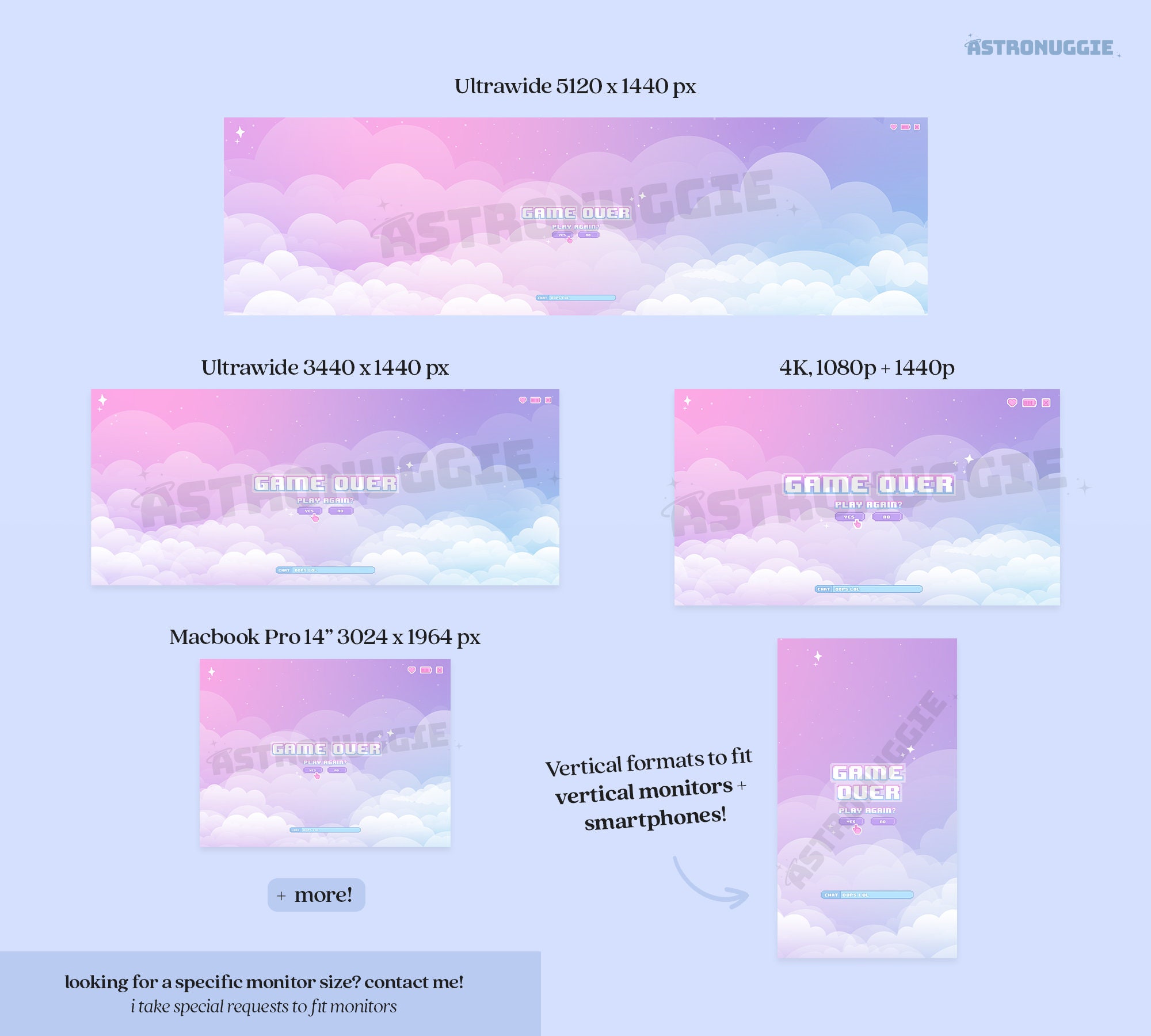 Game Over Pastel Desktop Wallpaper Background | Retro Pixel Pink ...