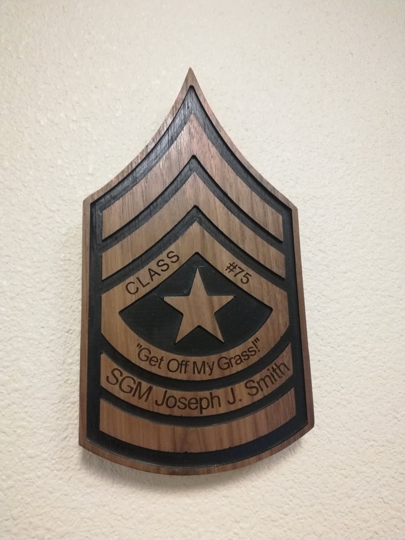 US Army Sergeant Major Rank Plaque | Etsy
