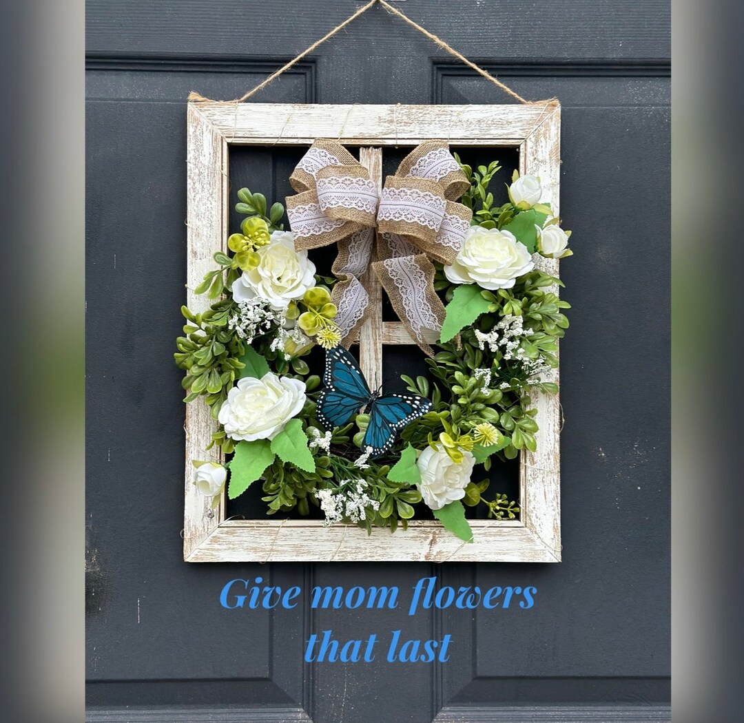 Birth Flower Wreath, June Birthday Home Decor, Gift for Mom, Roses for ...
