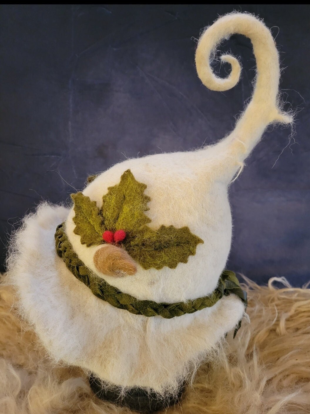 Felt Hat ~ Holly Berries, Custom Hat, Cottagecore Witch Hat, Fairycore ...