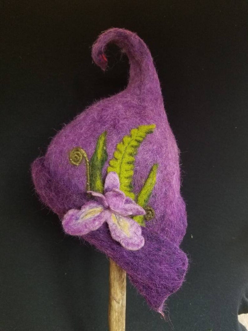 Felt Hat ~ Wild Iris & Ferns, Custom Hat, Cottagecore Witch Hat ...