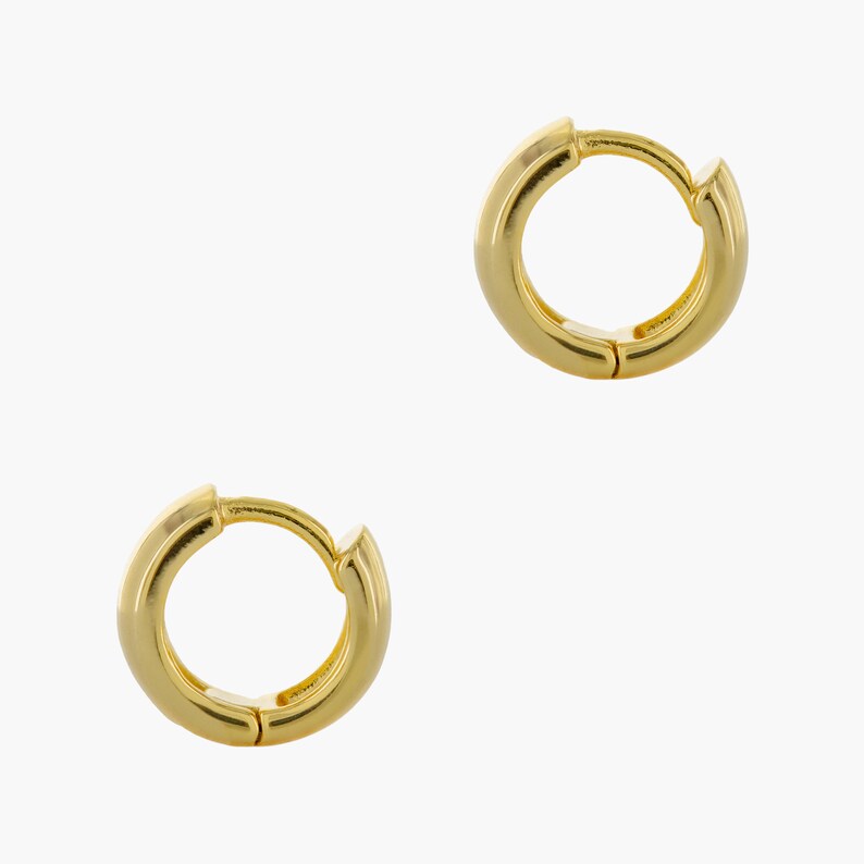 Small Huggie Hoop Earrings Plain Gold Sleeper Hoops Bold | Etsy Small Huggie Hoop Earrings Plain Gold Sleeper Hoops Bold | Etsy