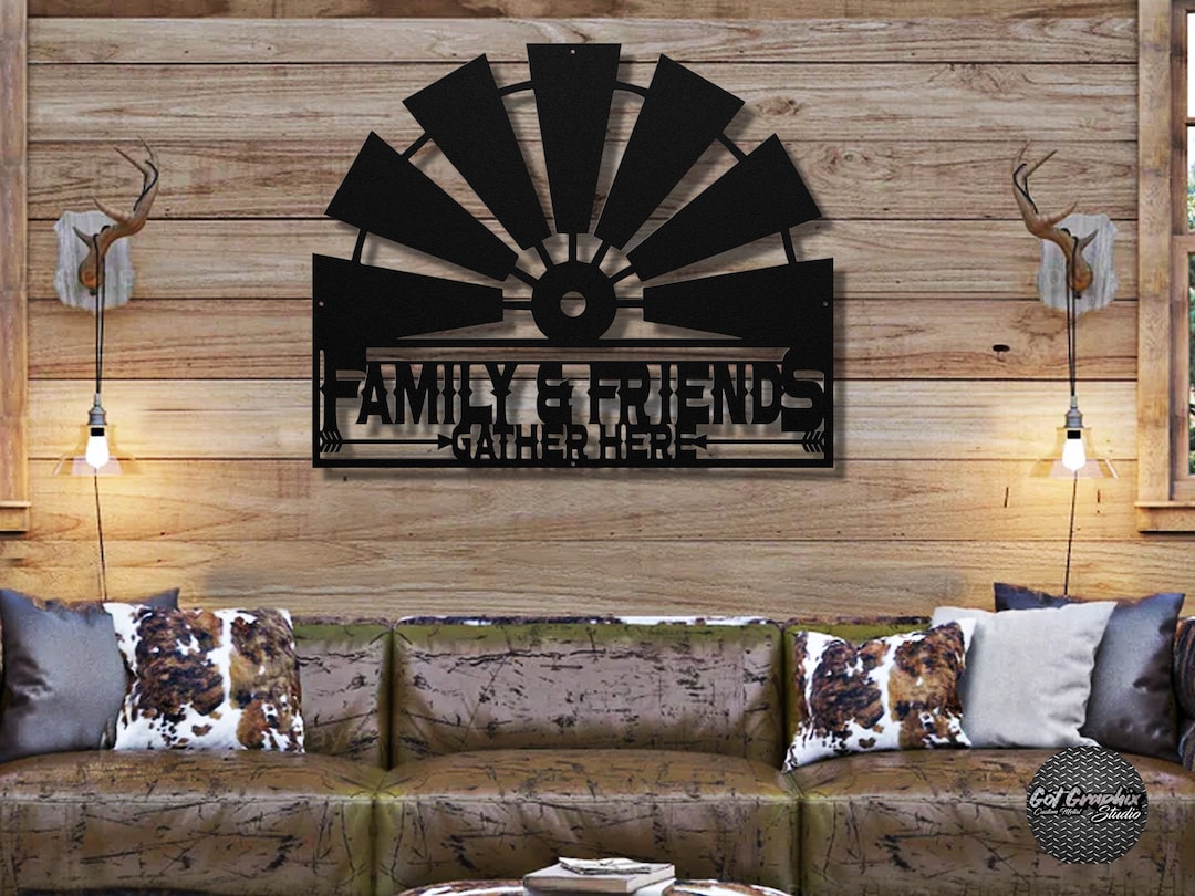 Farmhouse Windmill Wall Decor, Farm Wall Decor, Family and Friends ...