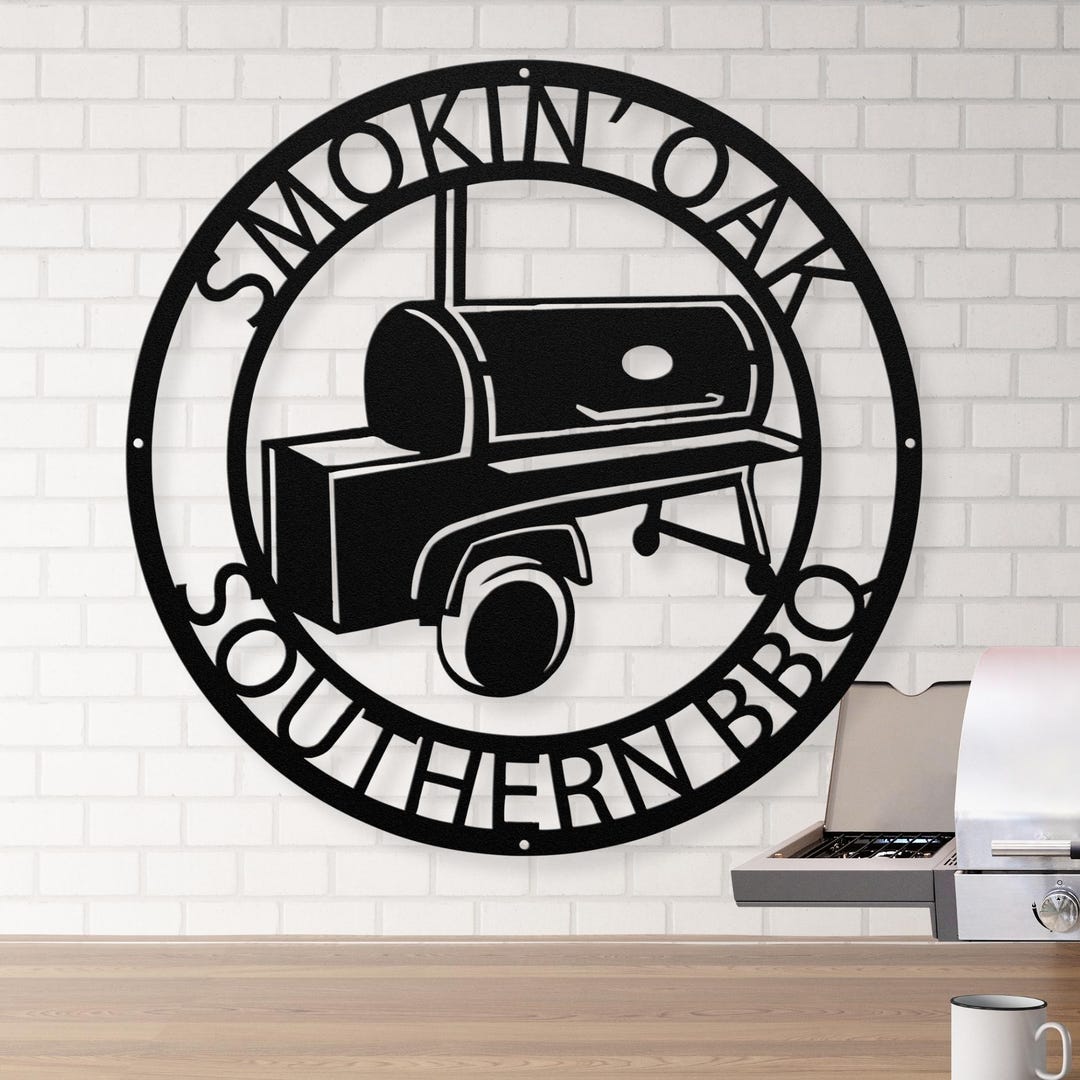 Personalized Metal Barbecue Wall Sign for Backyard Custom Pitmaster Men ...