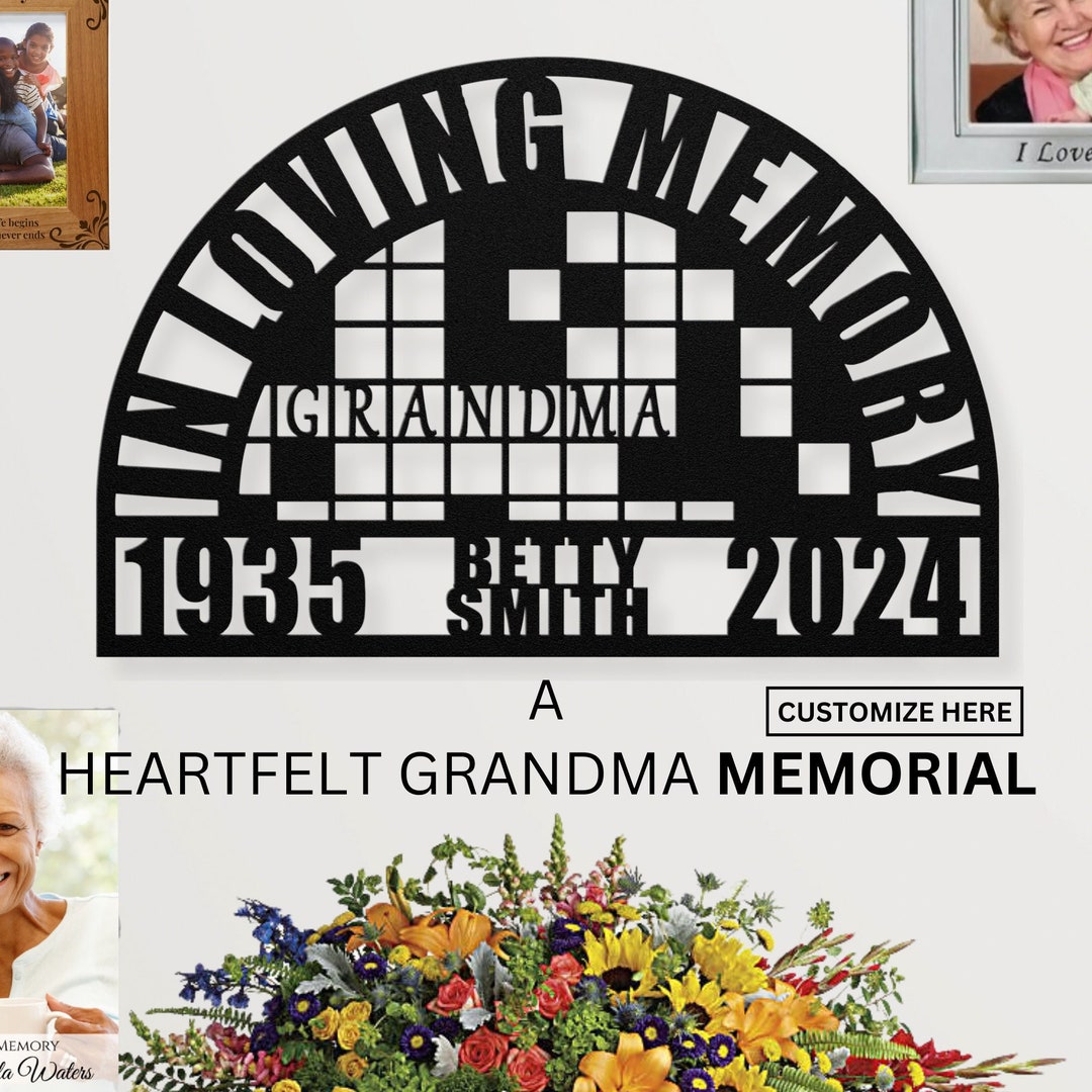 Unique Crossword Puzzle Memorial for Grandma - Personalized in Loving ...