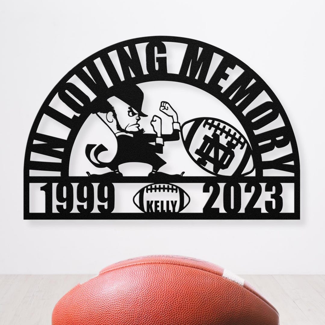 Notre Dame Football Memorial Fighting Irish Sympathy Gift Memory Gift ...