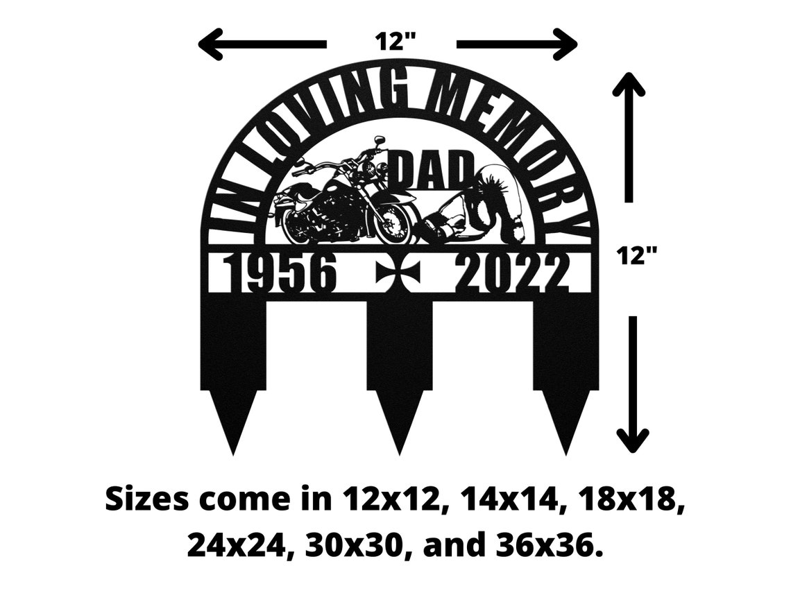 Motorcycle Grave Memorial Plaque Personalized Garden - Etsy