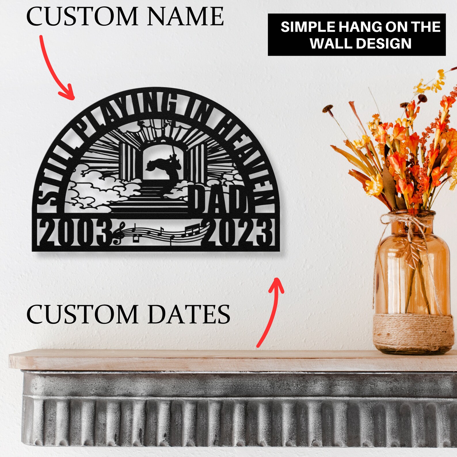 Guitar Memorial Gift for Loss of Loved One, Loss of Father Gift, in ...