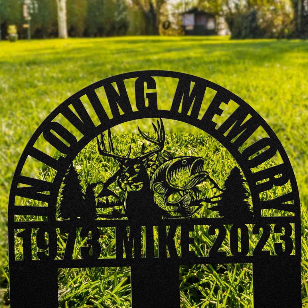 Hunting and Fishing Sympathy Memorial Sign - Personalized Celebration ...