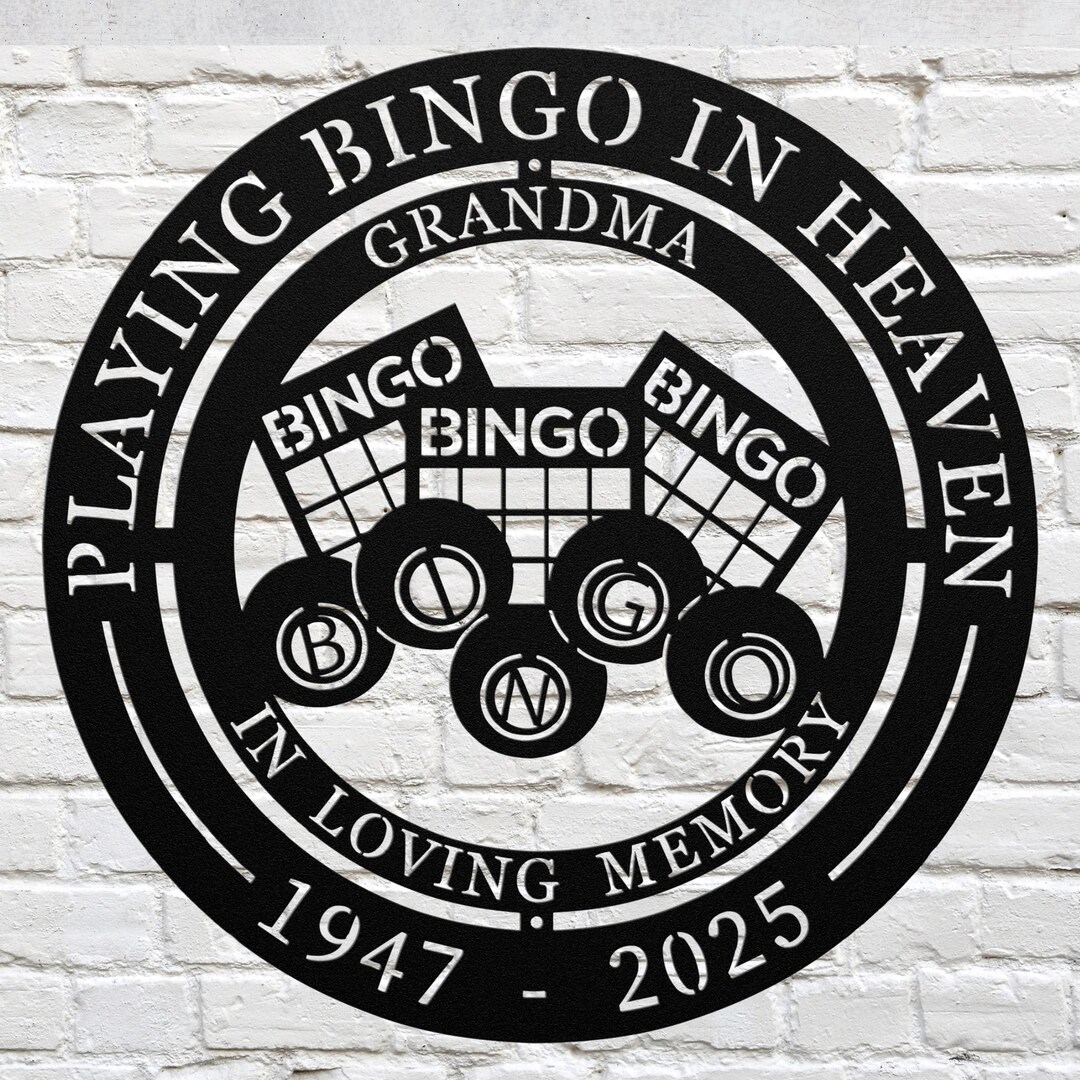 Bingo Loved One Loss Memorial Playing Bingo in Heaven Honoring Grandma ...