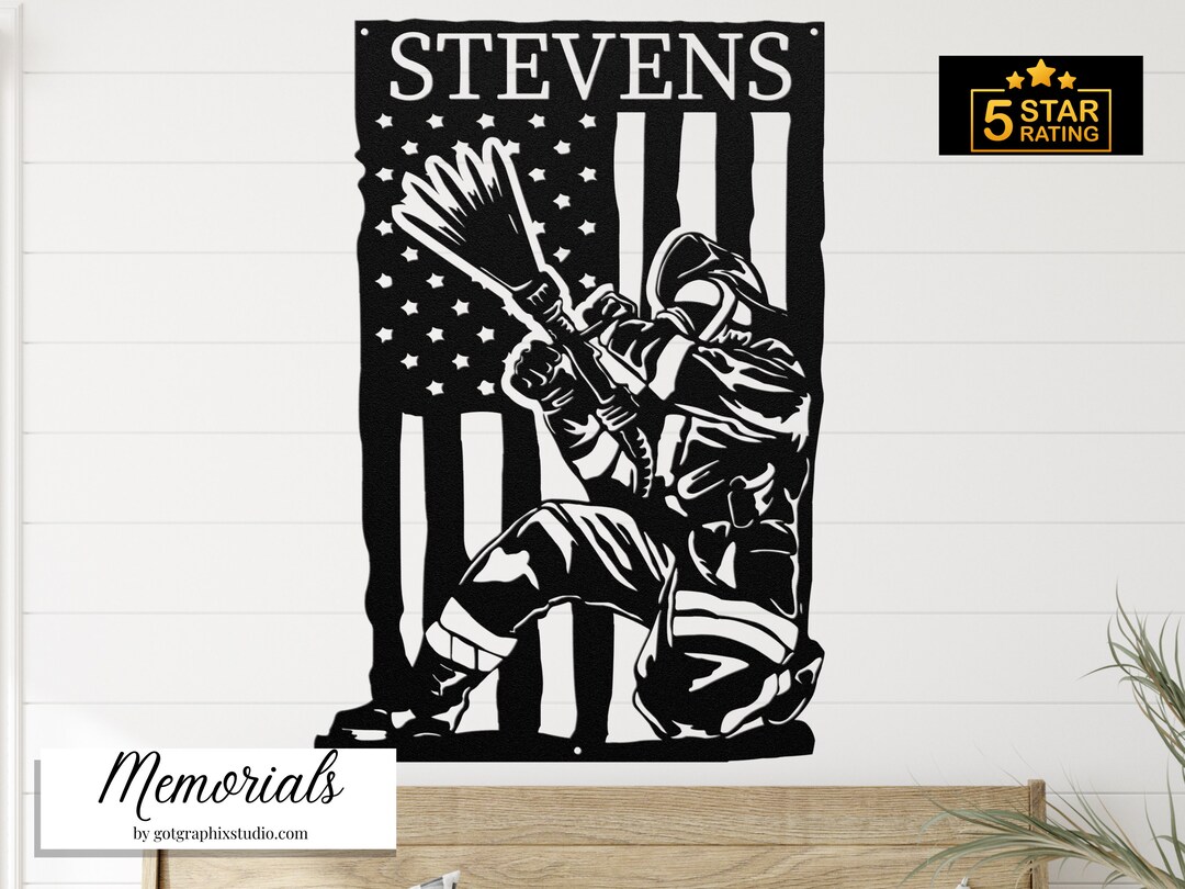 Personalizable Firefighter Metal Art Sign - Thank You Fireman Metal ...
