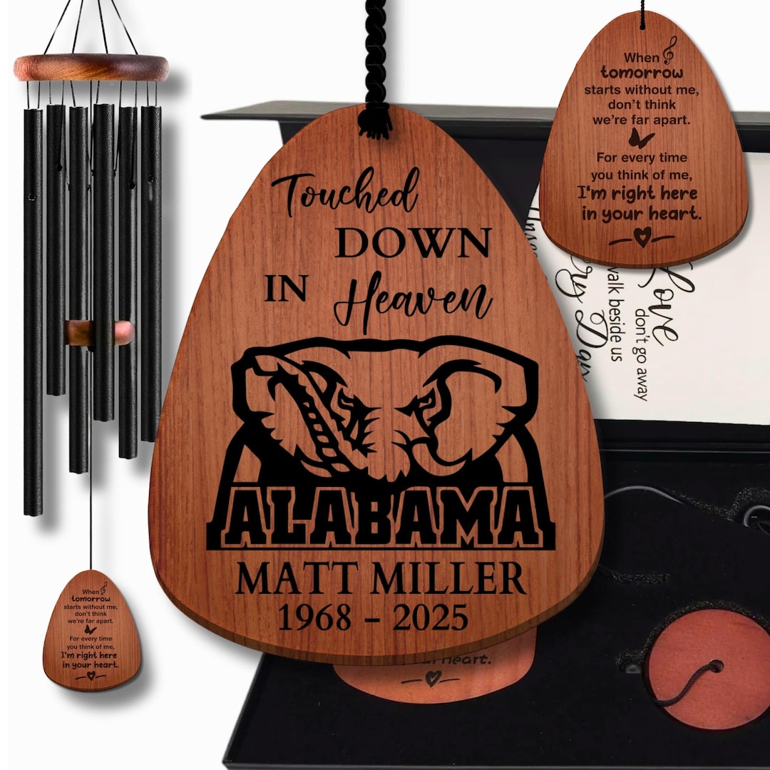 Alabama Football Memorial Wind Chimes College Football Fan Sympathy ...