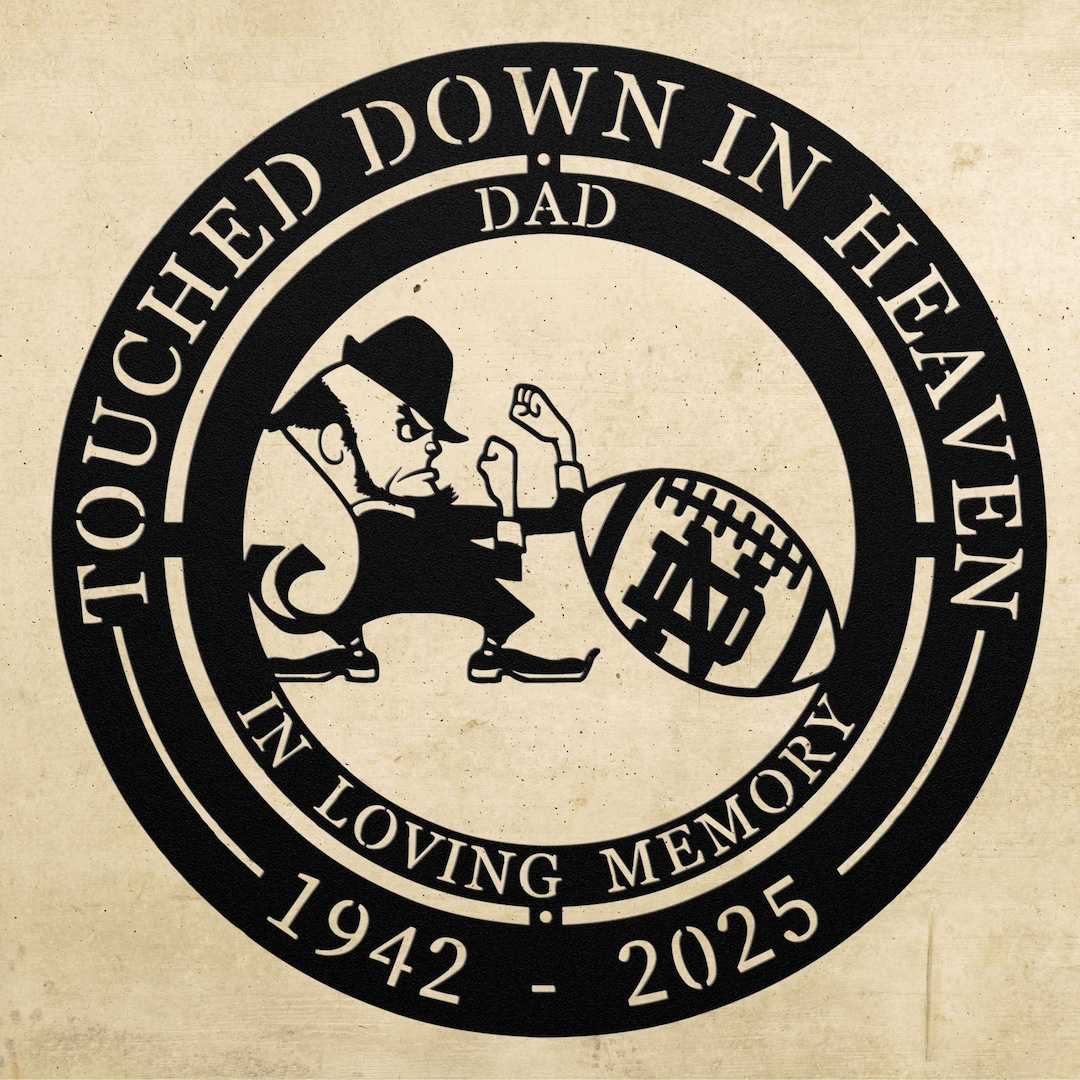 Notre Dame Memorial Gift Father Football Sympathy Gift Touched Down in ...