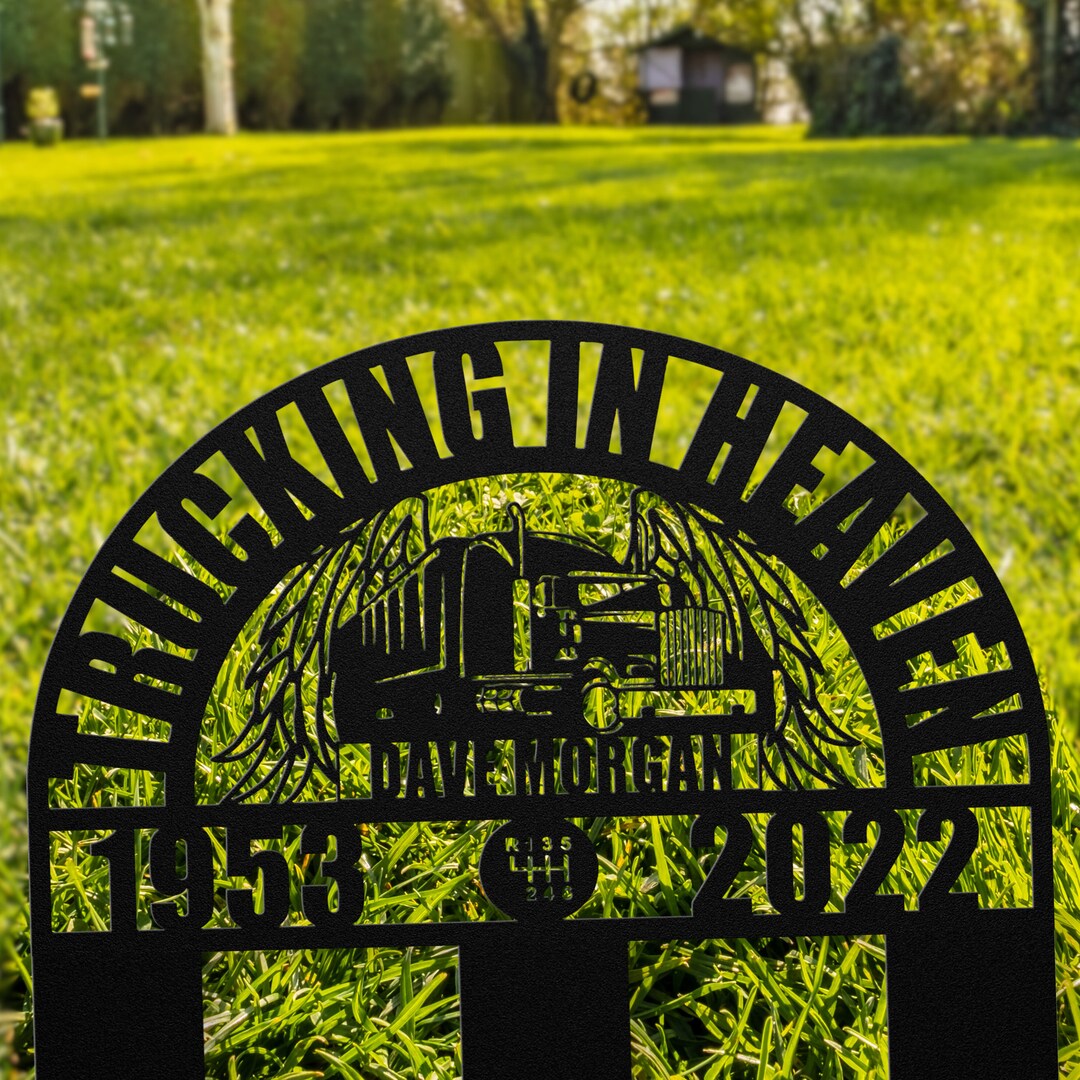 Personalized Semi Truck With Wings Stake Grave Decoration Unique Truck ...