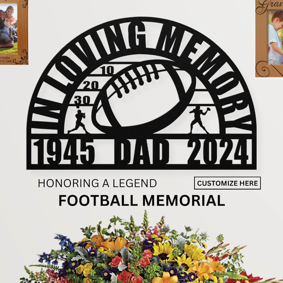 Honoring Football Player Memorial Gift - Custom Sports Tribute Memory ...