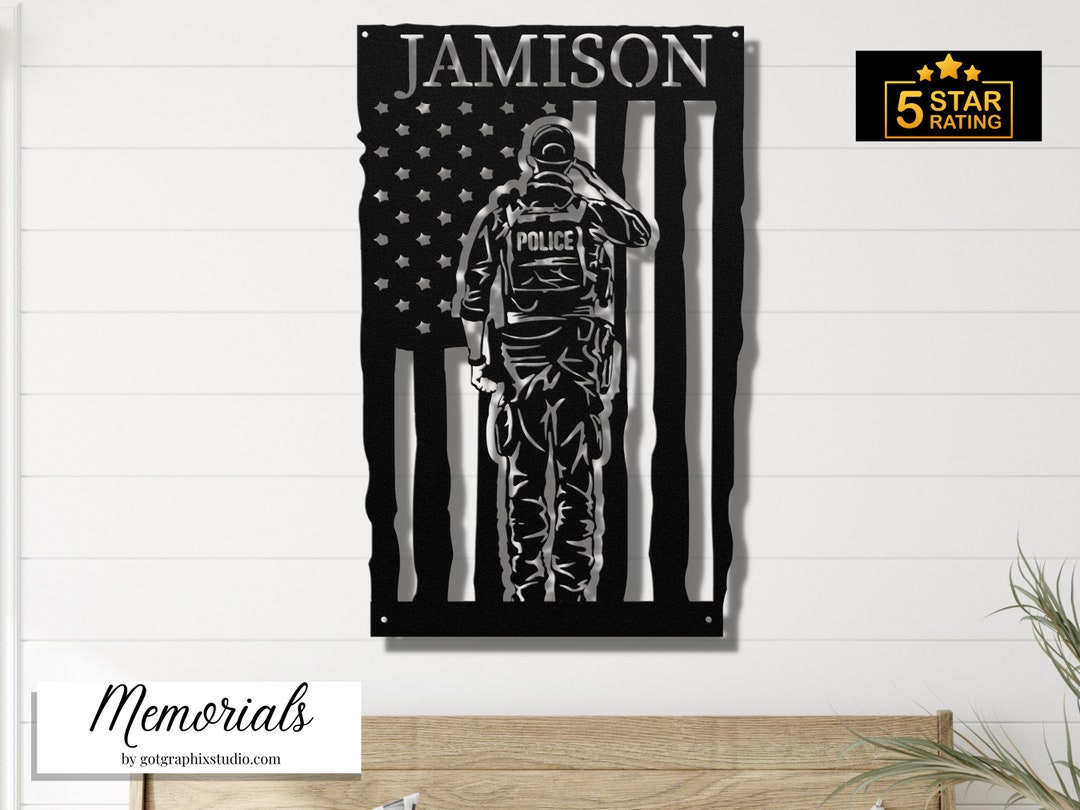 Personalized Police Officer Metal Art Sign - Thank You Police Metal ...
