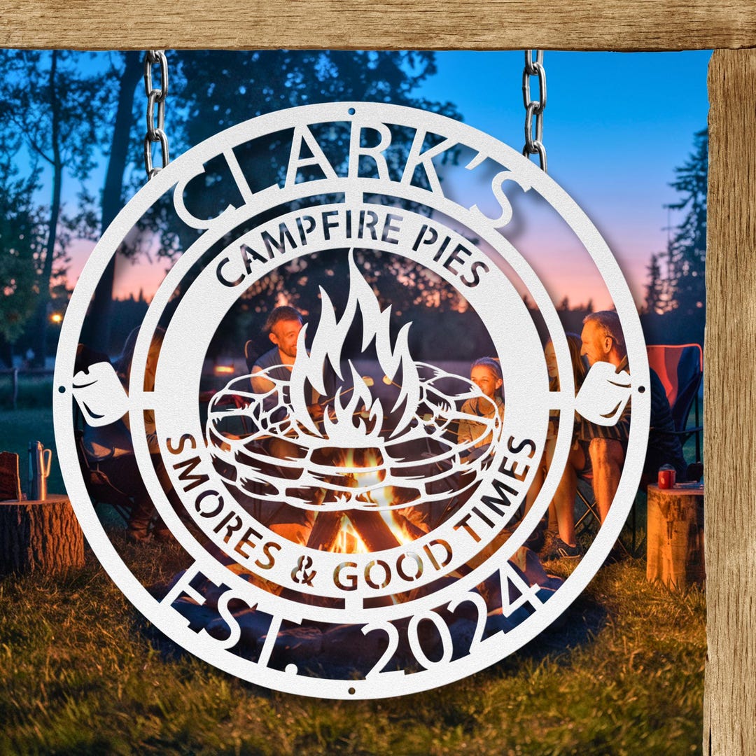 Custom Campfire Sign for Family Campsite Personalized Last Name Large ...