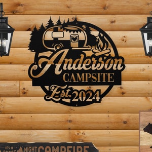 Wilderness Retreat Campsite Camping Sign Personalized With Family Name ...