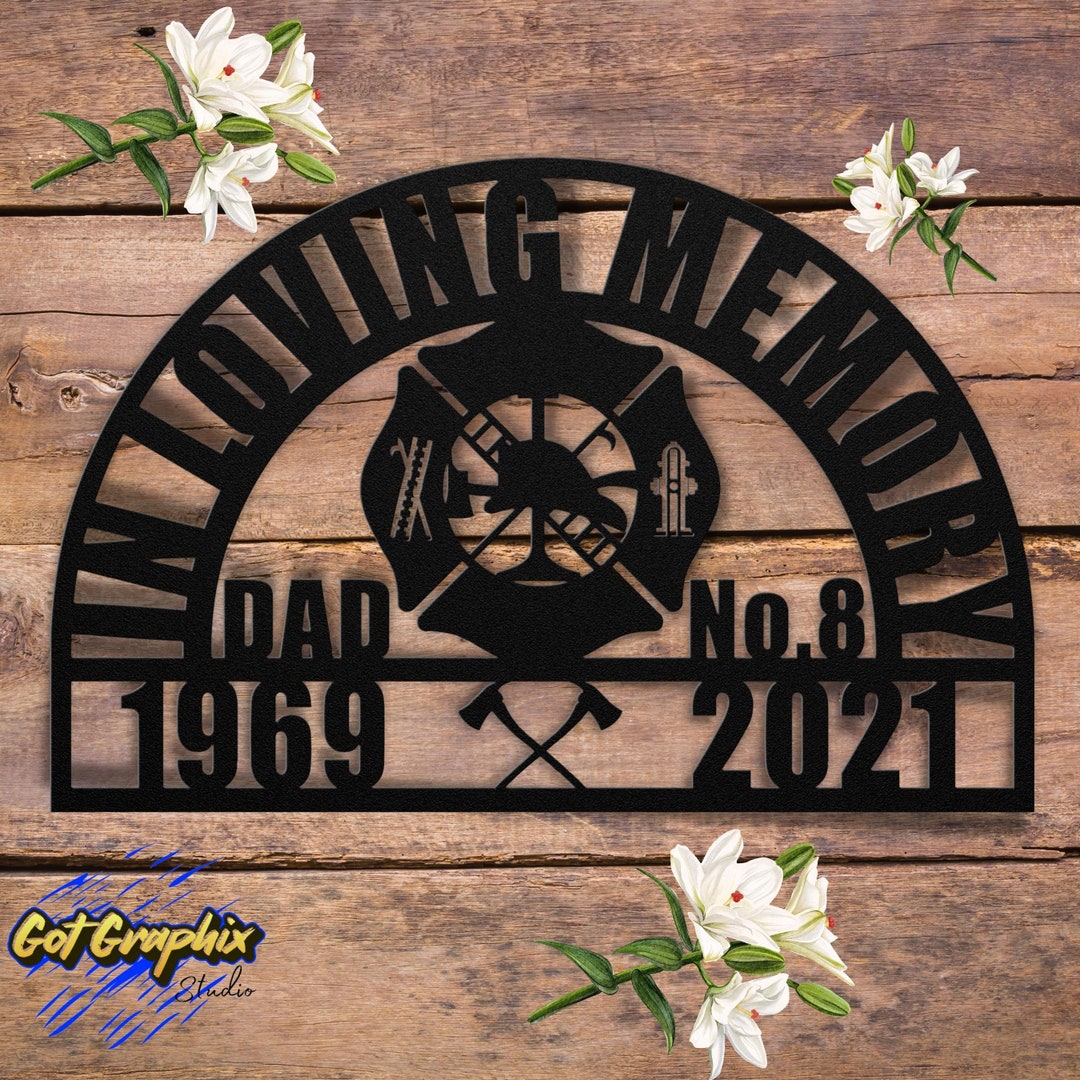 Firefighter Sympathy Gift Loss of Father Gift, Dad Bereavement Gift ...