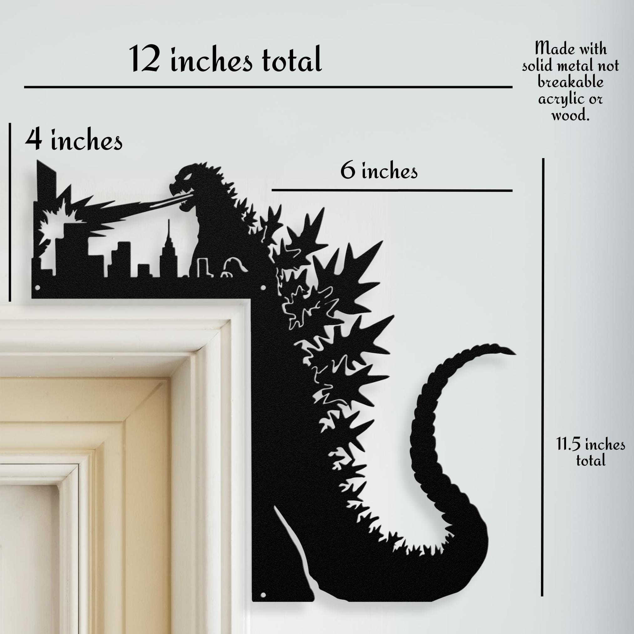 Godzilla Door Corner Topper Frame Decorations Metal Sign - Etsy
