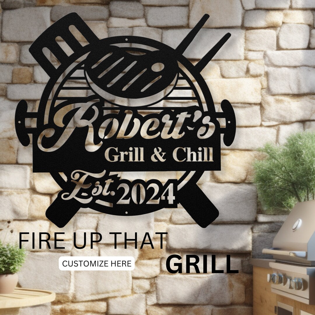 Custom Outdoor Metal Signs Barbecue - Personalized Grill Gifts for Dad ...