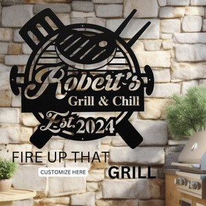 Custom Outdoor Metal Signs Barbecue - Personalized Grill Gifts for Dad ...
