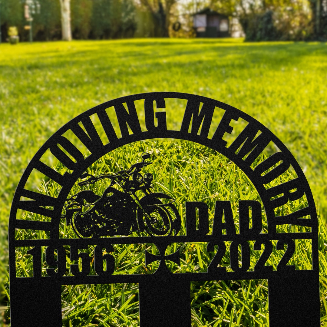 Motorcycle Grave Memorial Plaque - Personalized Garden Memorial Gift ...