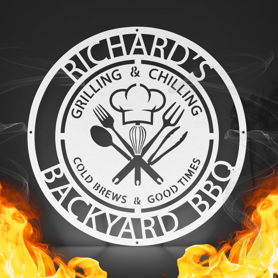 Personalized Metal Barbecue Wall Sign for Backyard Custom Pitmaster Men ...