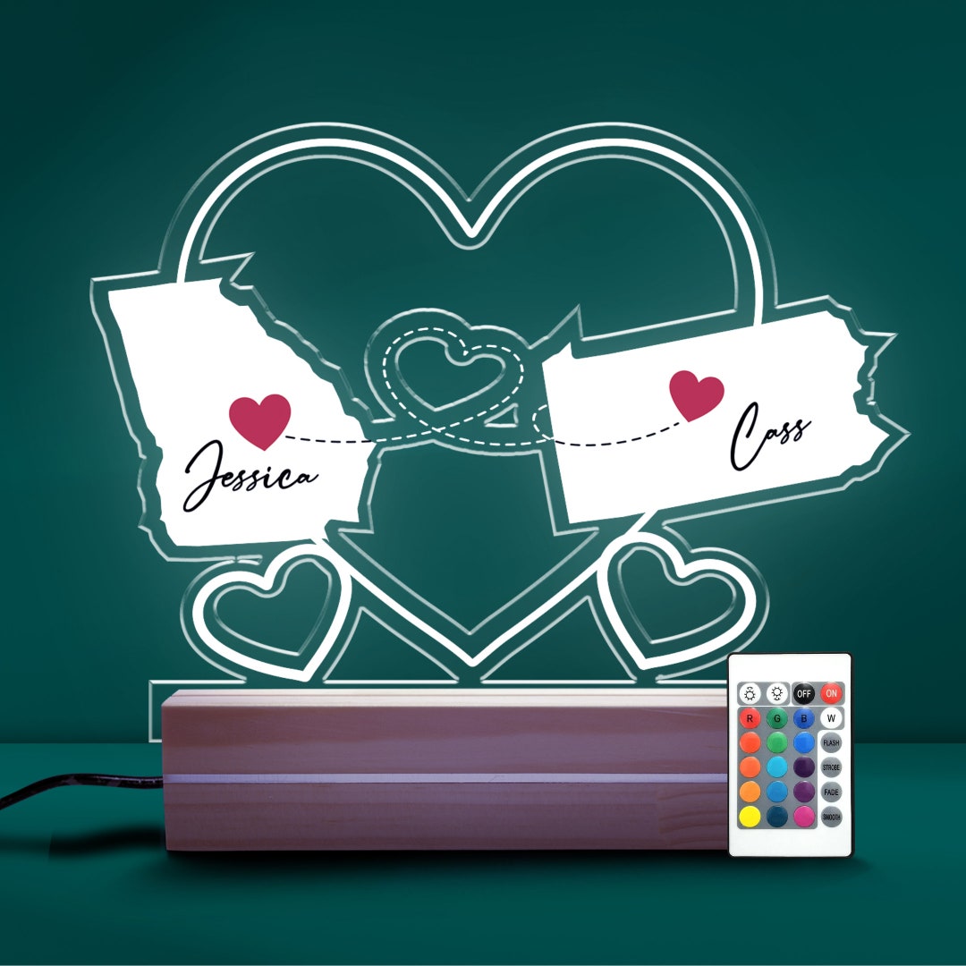 Far Away Gift for Best Friend, Long Distance Best Friend Night Light ...