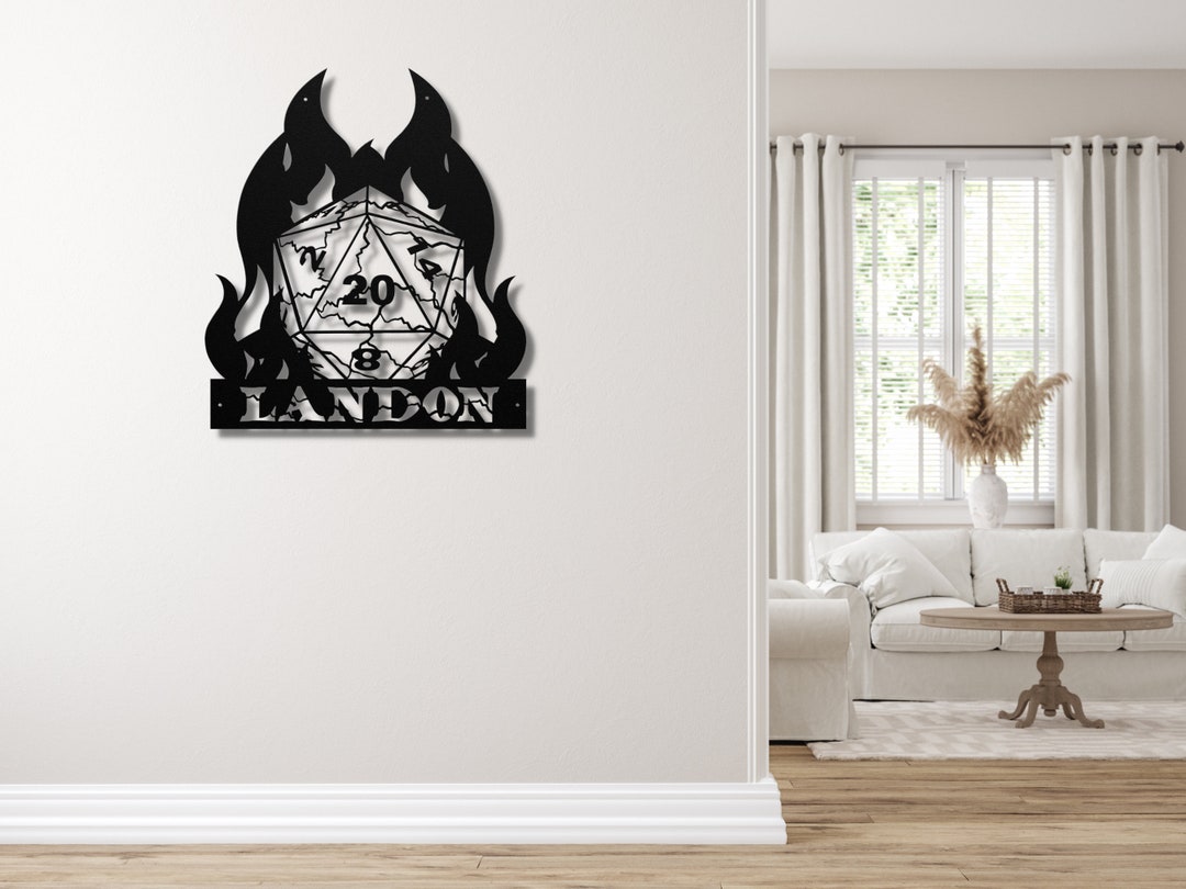 Dnd Dice Metal Wall Art - Personalized Dungeons and Dragon Gifts for ...