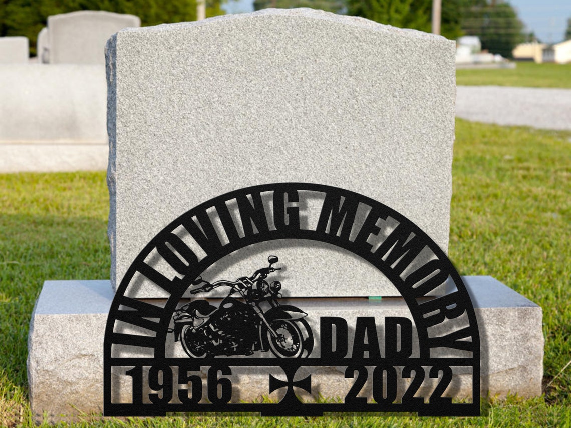 Motorcycle Grave Memorial Plaque Personalized Garden - Etsy