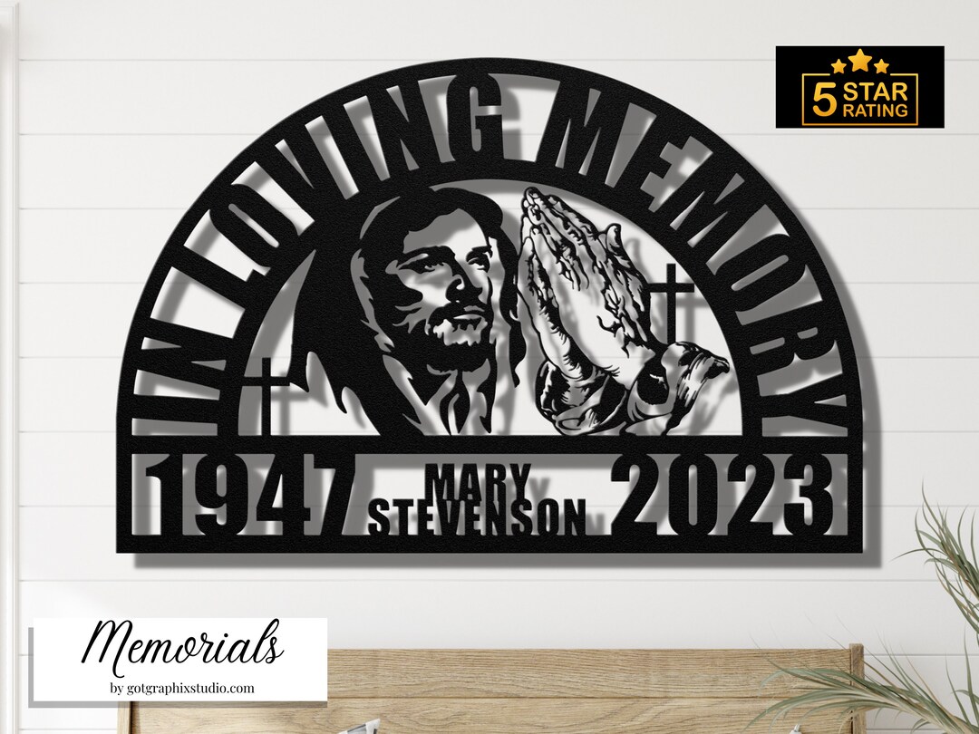 Catholic Jesus Praying Hands Memorial for Loss of Loved One - Christian ...