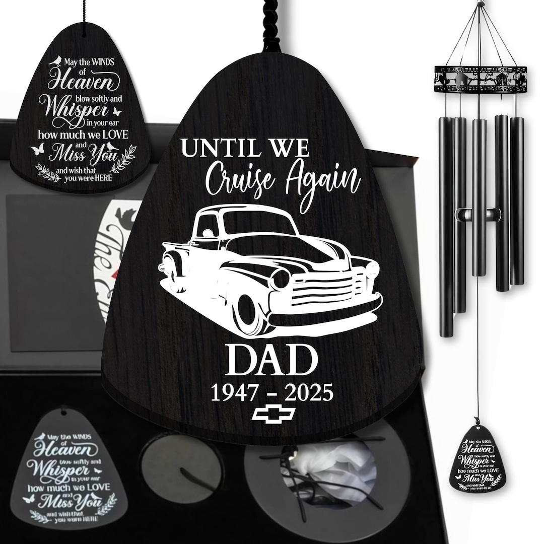 Black Memorial Wind Chimes for Men Personalized 48 Chevy Truck ...