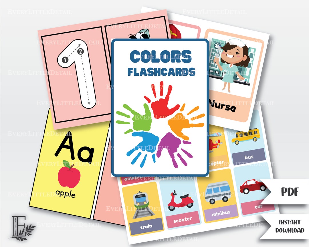 Educational Flash Cards for Kids Printable PDF Bundle - Etsy Australia