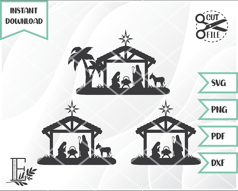 Nativity Scene Svg Dxf Files Svg Files for Cricut Christmas - Etsy