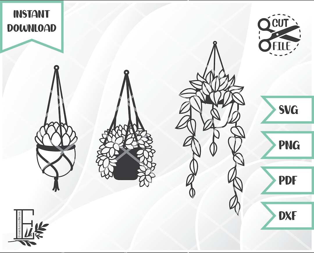 Plants Svg Bundle, Hanging Plants Svg, Houseplants Svg, Potted Plants ...