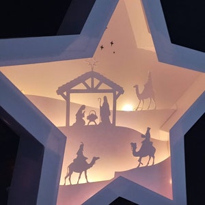 Star Shadow Box Cut File, Shadow Box, Nativity Scene, Svg Files for ...
