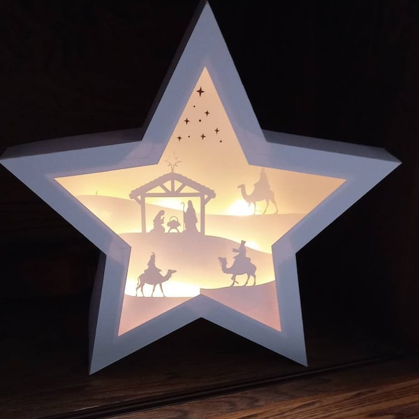Nativity Shadow Box Svg - Etsy