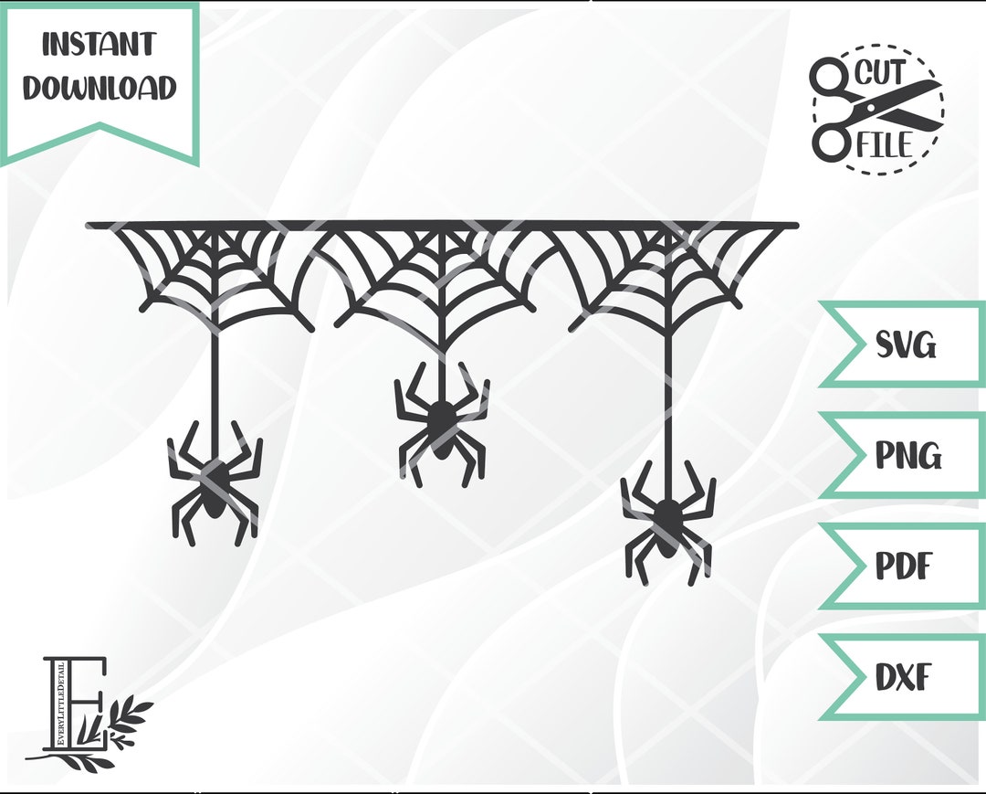 Spider Border Cut File // Halloween Cut File // Svg Png Dxf Pdf ...
