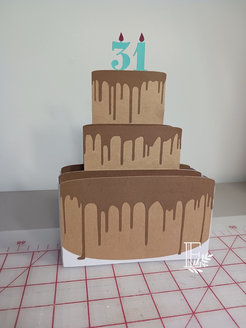 Box Cake Card Birthday Cake Card Svg Files for Cricut - Etsy