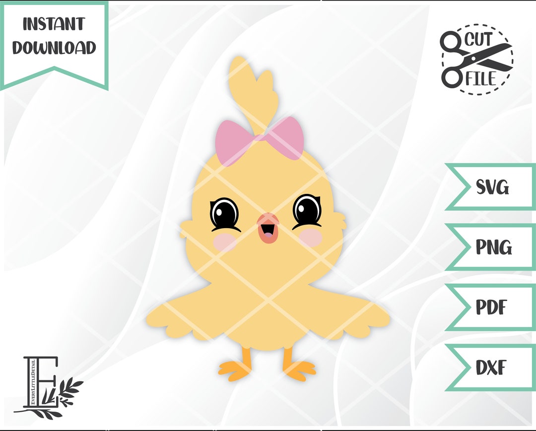 Layered Chick Cut File // Easter Cut File // Svg Png Dxf Pdf // Instant ...