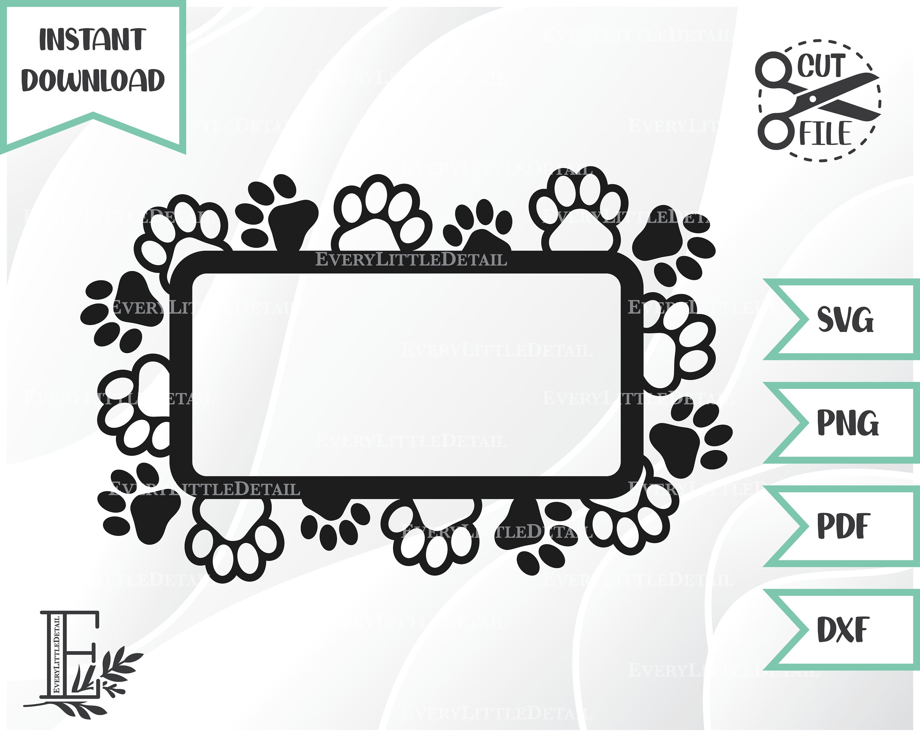 Dog Paw Print Borders