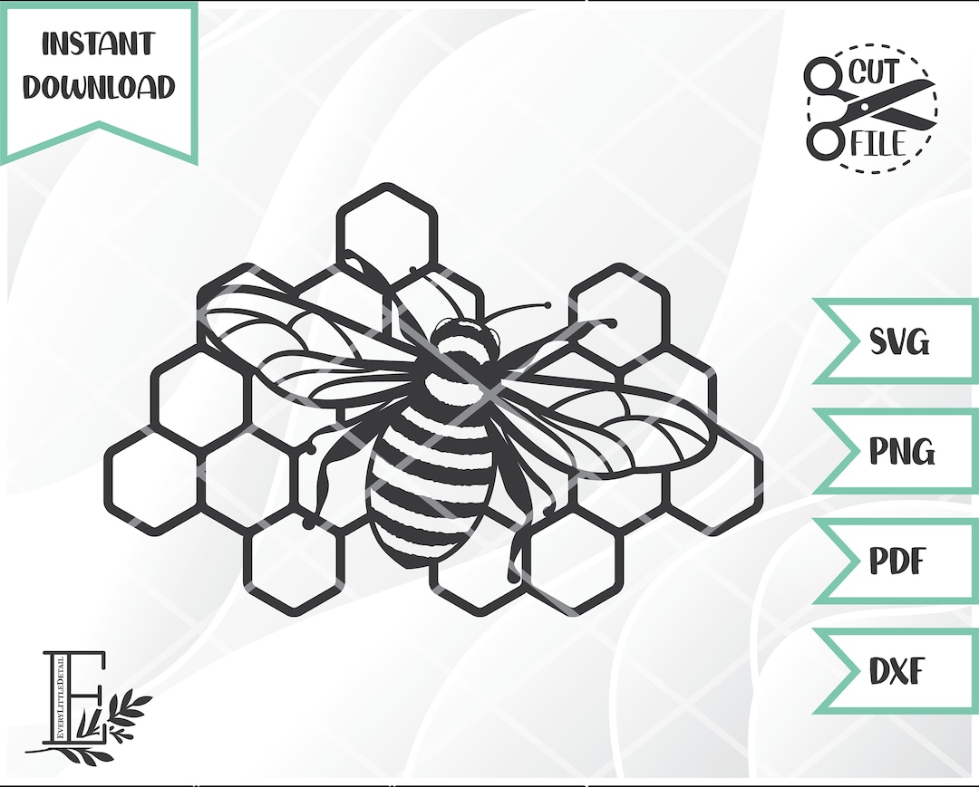 Honeycomb Bee Cut File // Bumble Bee Cut File // Svg Png Dxf Pdf ...