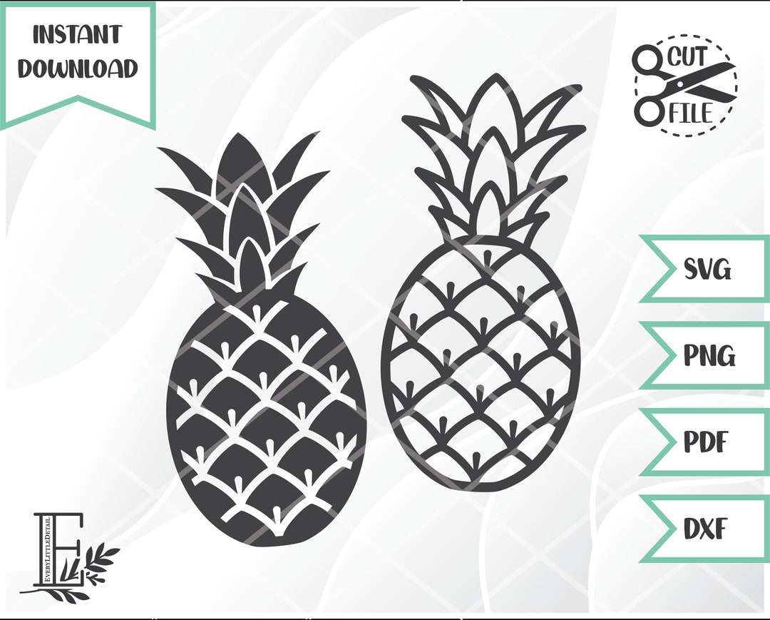 Pineapple Cut File // Tropical Cut File // Svg Png Dxf Pdf // Instant ...