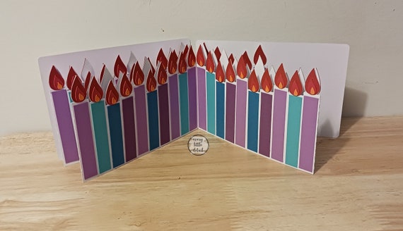 Greeting Cards Expandable Candle Card // Accordion Candle Card // SVG ...