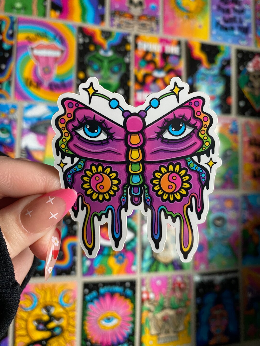 Trippy Mothy Sticker, Hippie, Vinyl Sticker, Trippy, Alien, Trippy Art ...